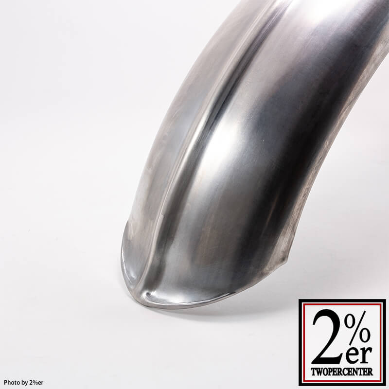 6" aluminum center ribbed fenders, Unpolished
