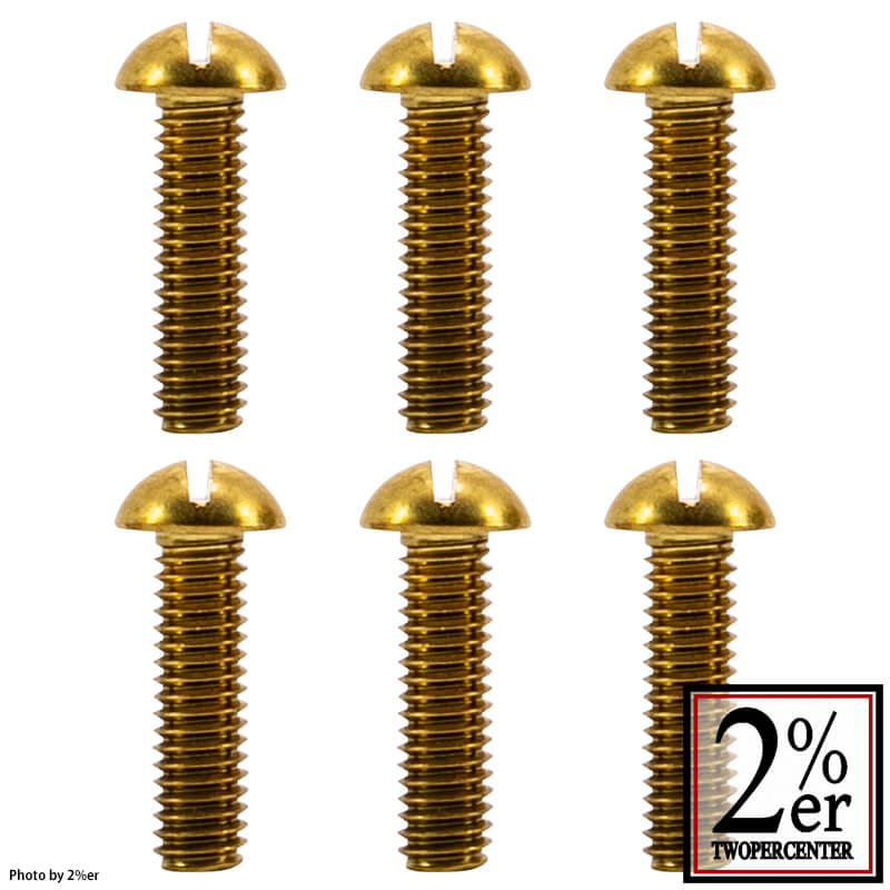 Classical Brass Flat Head Bolt Set, millimeter standard, 6 pcs.